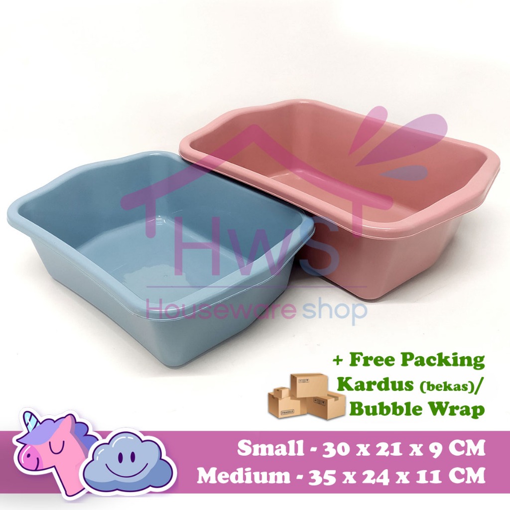 Jual Baskom Segi Sebaguna / Baskom Plastik Kotak - Litter Box / Bak ...