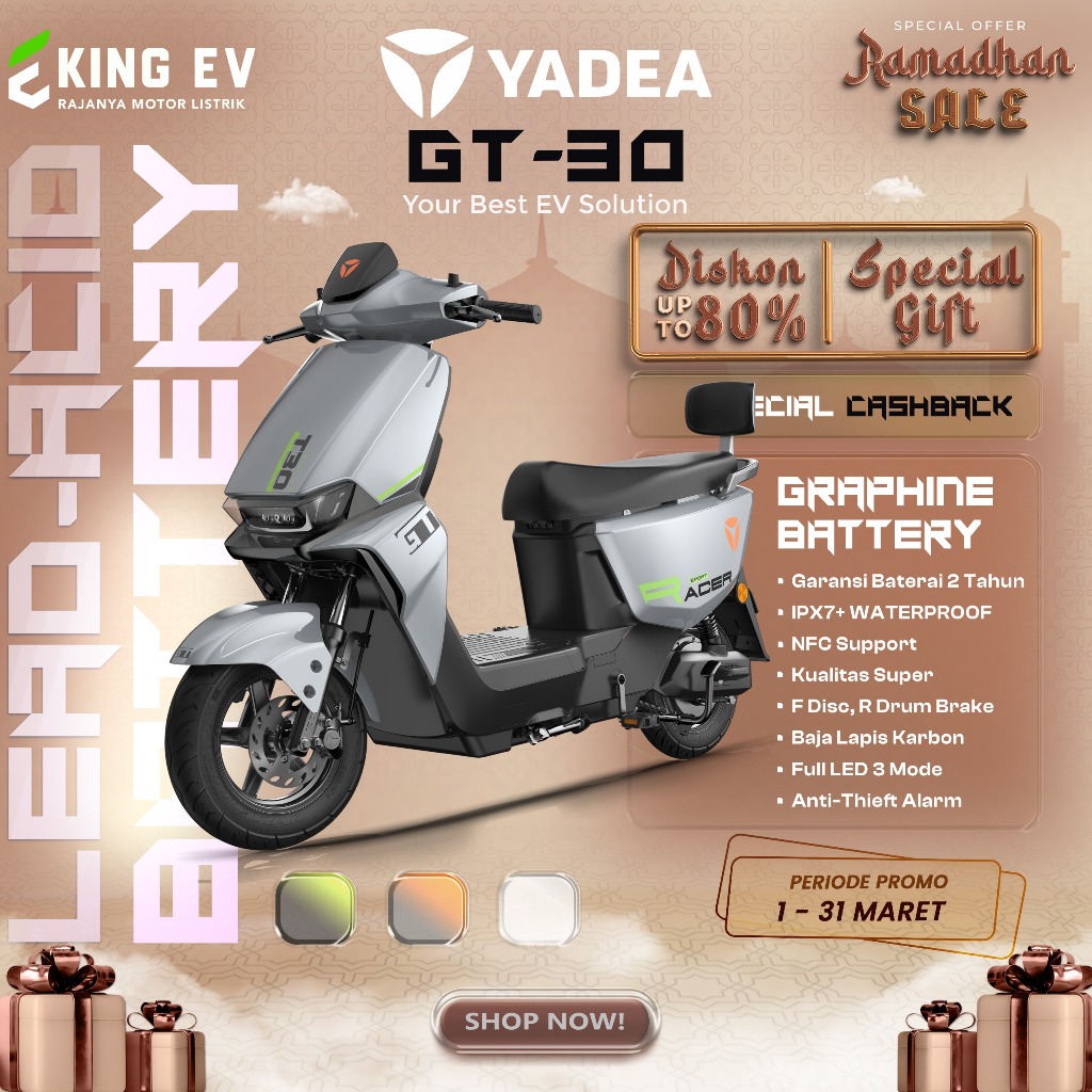 Jual Sepeda Listrik YADEA GT30 Electric E-Bike Motor Listrik Power 1000W Garansi Resmi YADEA 24 ...