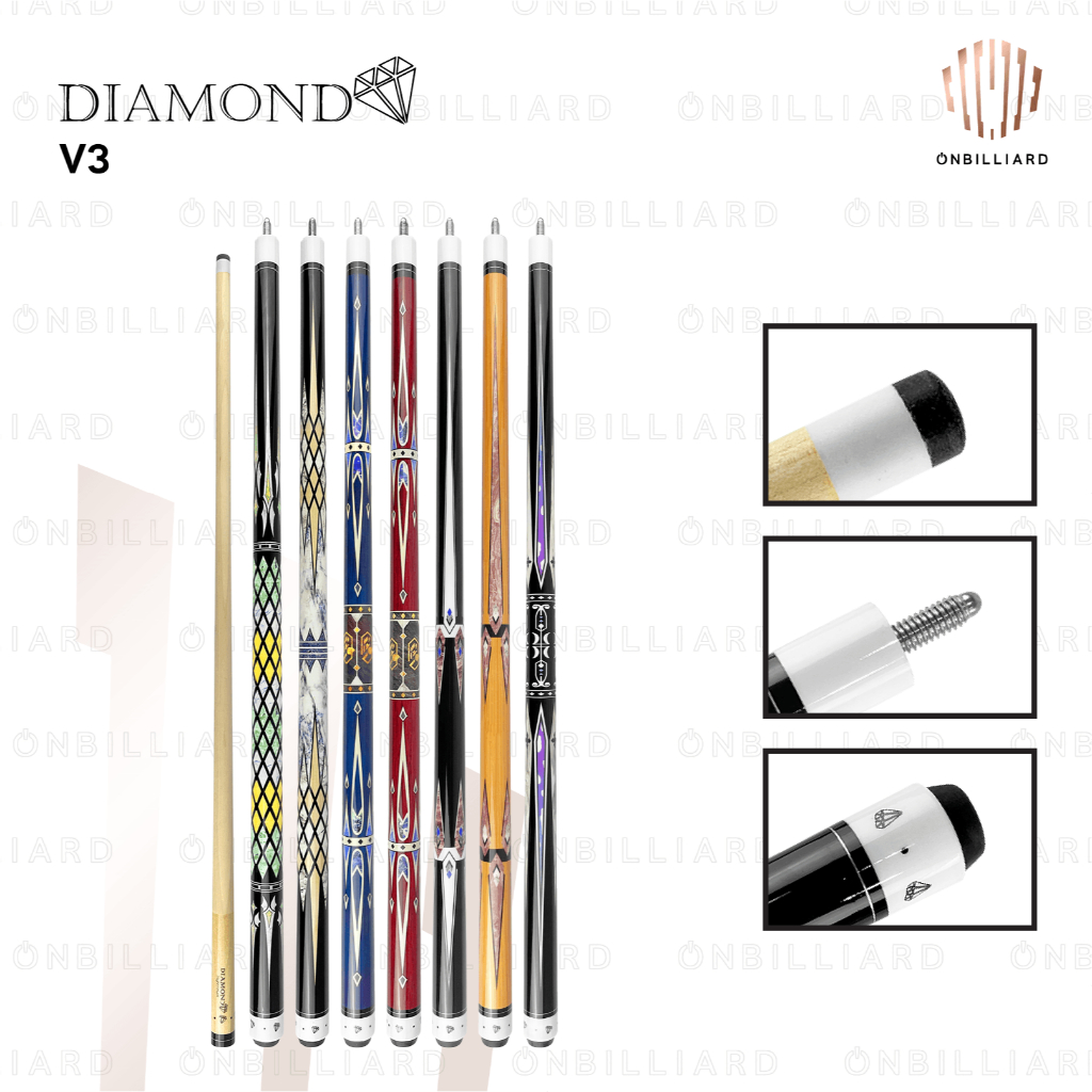 Jual DIAMOND V3 Cue Stick Billiard Lokasi Play 13mm Maple Wood Stik ...
