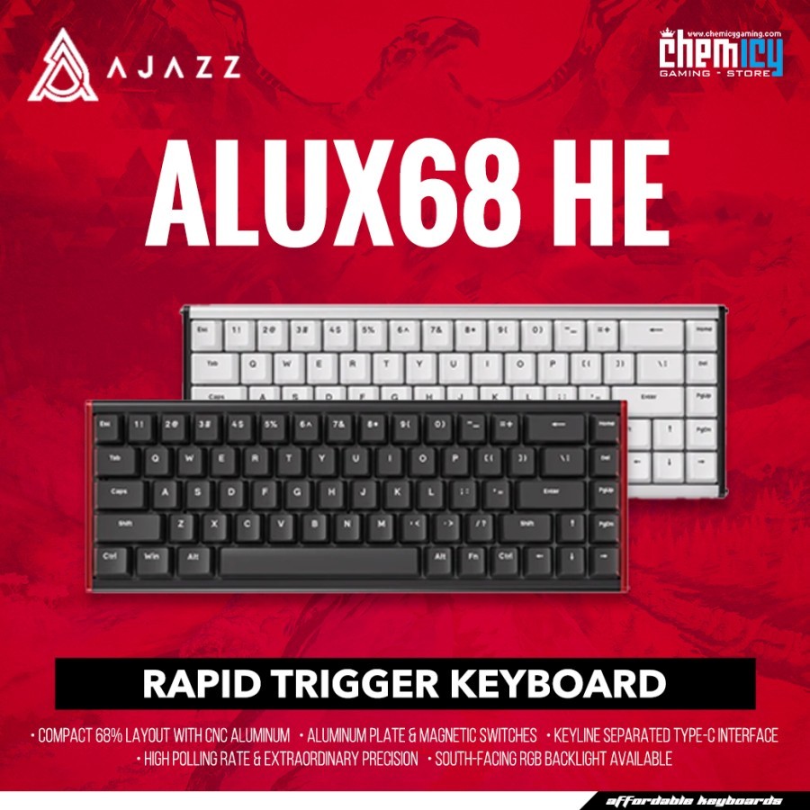 Jual Ajazz ALUX68 HE / ALUX 68 HE Rapid Trigger Magnetic Switch Gaming Keyboard | Shopee Indonesia