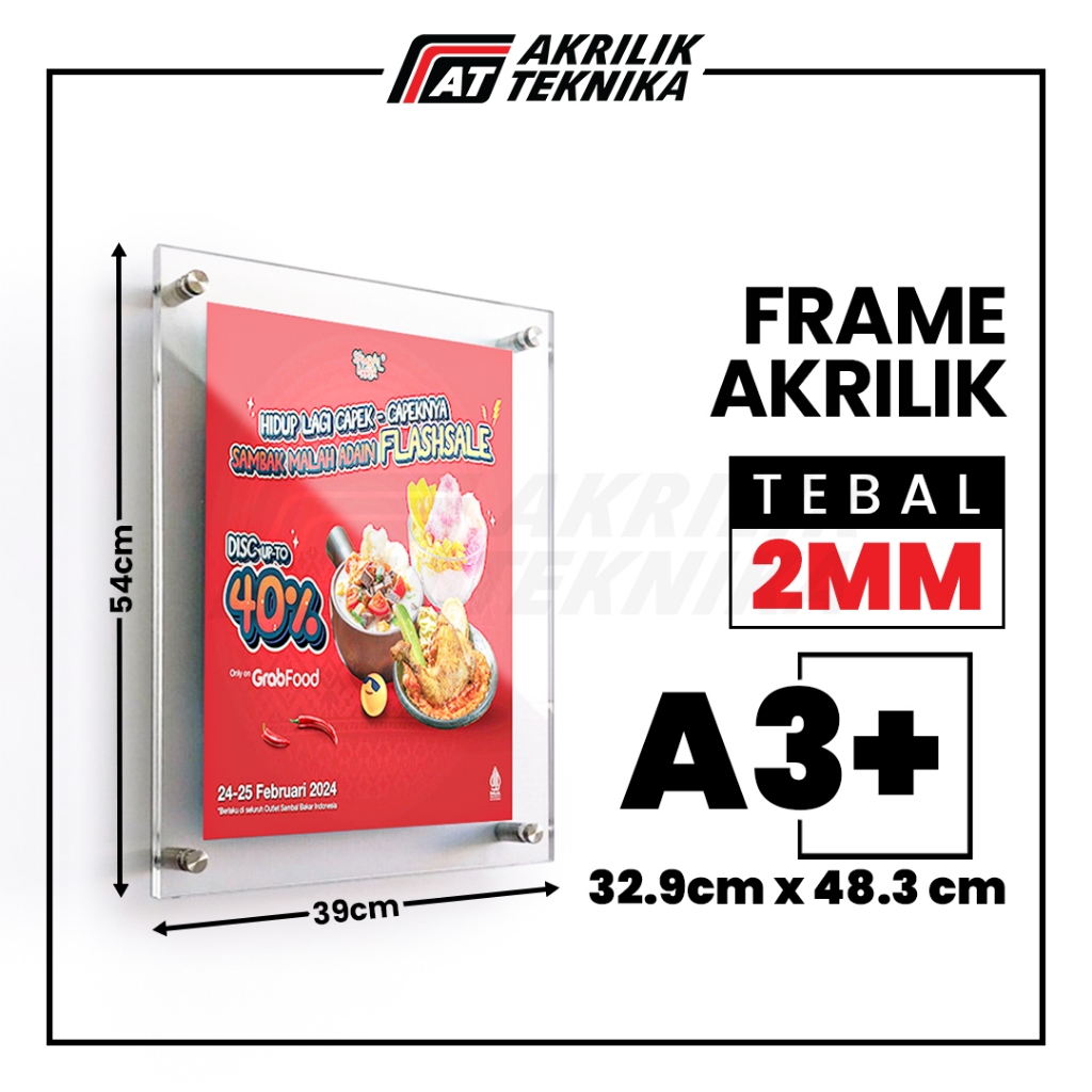 Jual Frame Akrilik A3+ / Bingkai Poster Dinding / Display Menu Acrylic | Shopee Indonesia