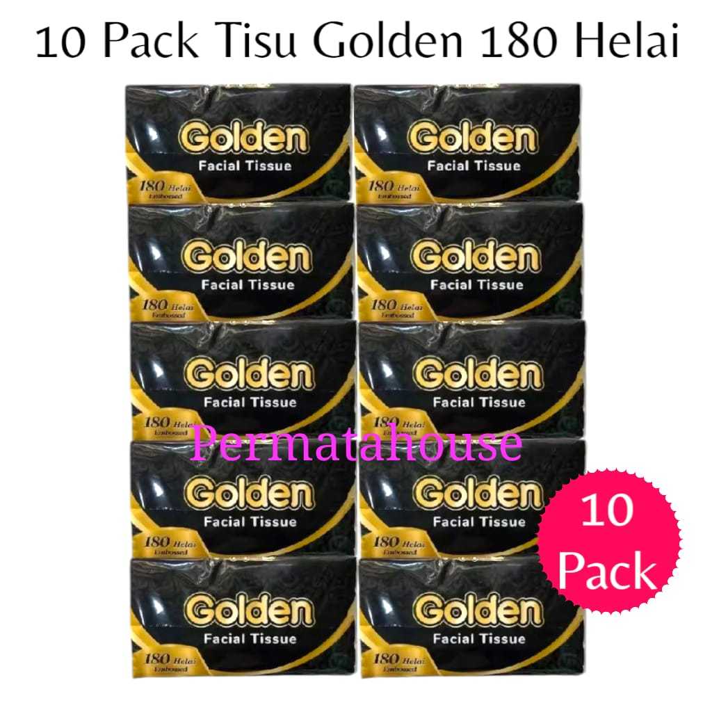 Jual Paket 10 Pack Golden Tisu 180 Helai Facial Tisu Termurah | Shopee ...