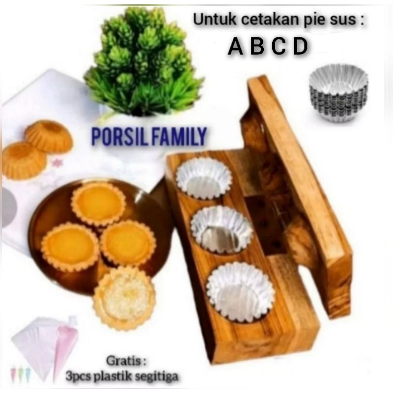Jual Cetakan Pie Mini Kayu Jati / cetakan pie sus isi 3 gratis 3pcs ...