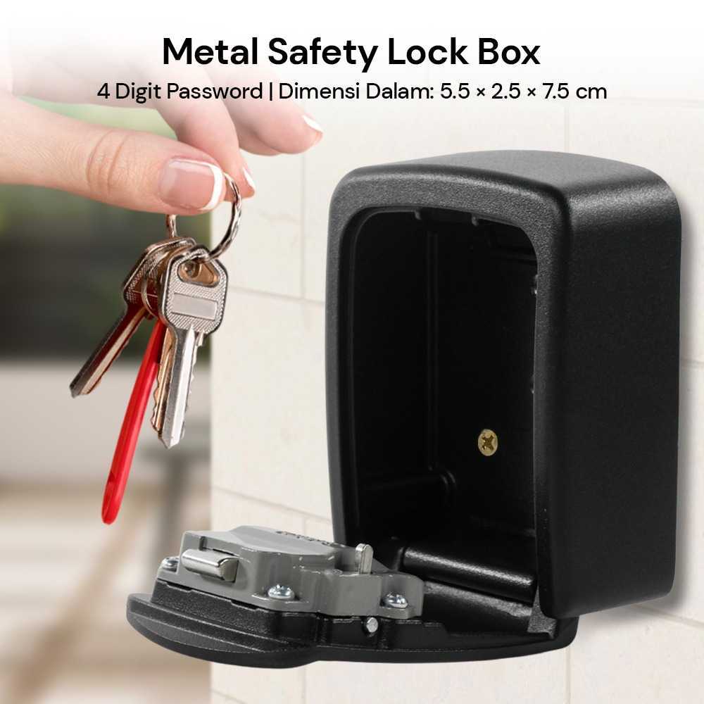 Jual AS - MOOL Kotak Brankas Safety Lock Box Metal 4 Digit Password ...