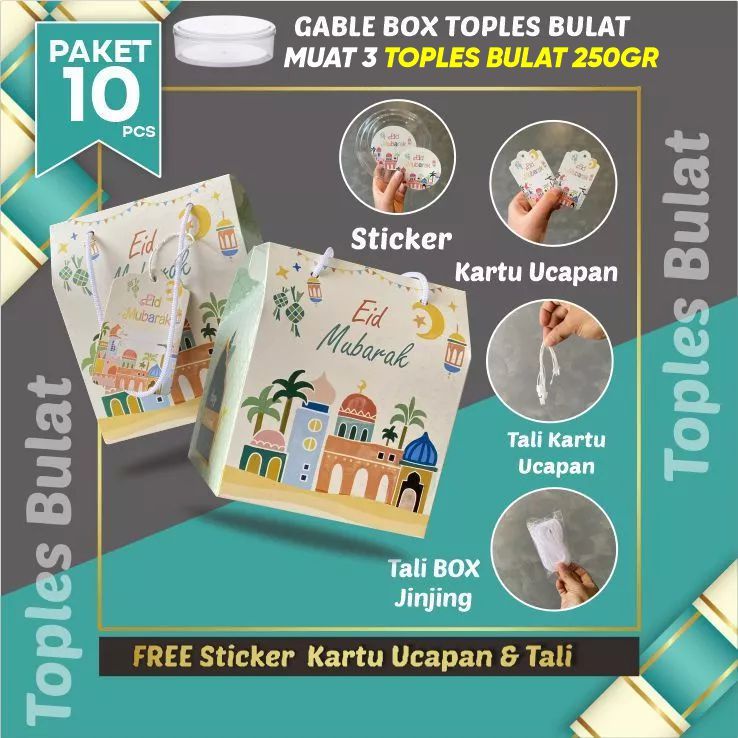 Jual 10pcs Gable Box Lebaran Tali jinjing/ Box Hampers Kue Kering Idul ...
