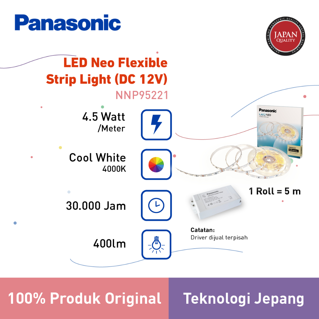 Jual Panasonic Lampu LED Strip Light 4.5W 4000K IP20 | Shopee Indonesia
