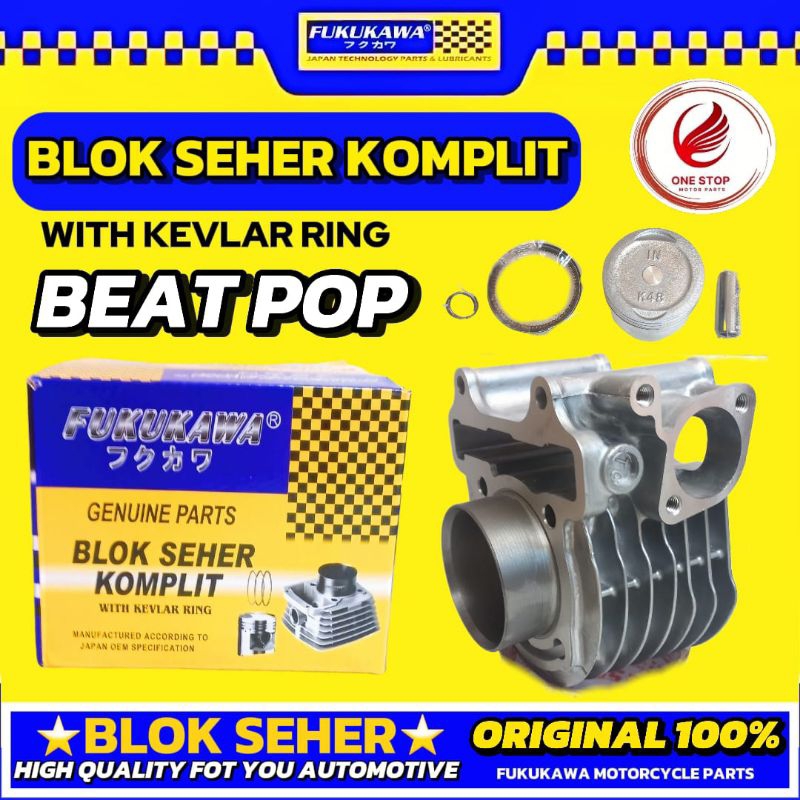 Jual BLOK SEHER + PISTON KIT KOMPLIT ORIGINAL FUKUKAWA BEAT FI ESP POP SCOOPY FI K44 STATER ...