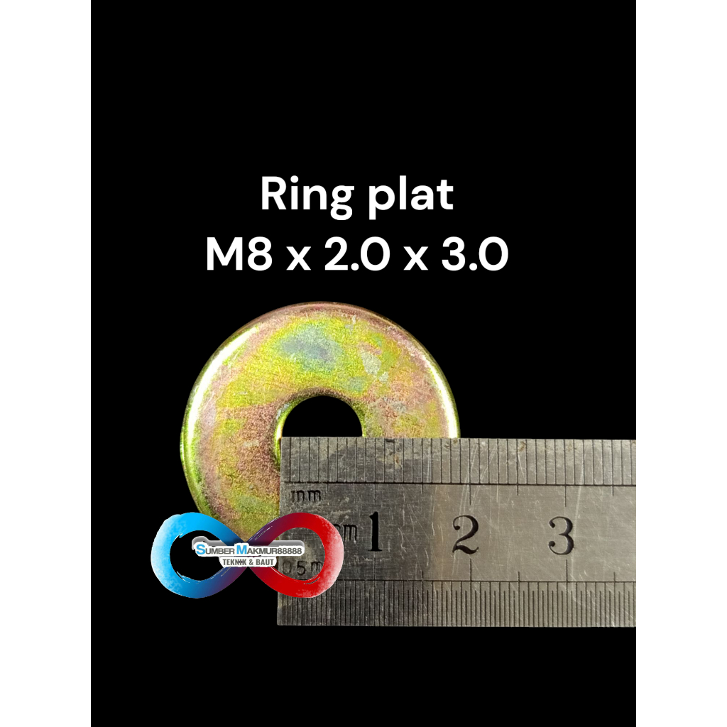 Jual Ring plat M8 Kuning lebar + tebal ( M8 x 2.0 x 3.0 ) | Shopee ...