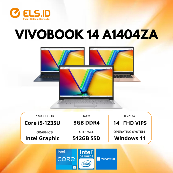 Jual Asus Vivobook 14 A1404ZA Intel i5-1235U 8GB SSD 512GB 14" FHD W11 ...