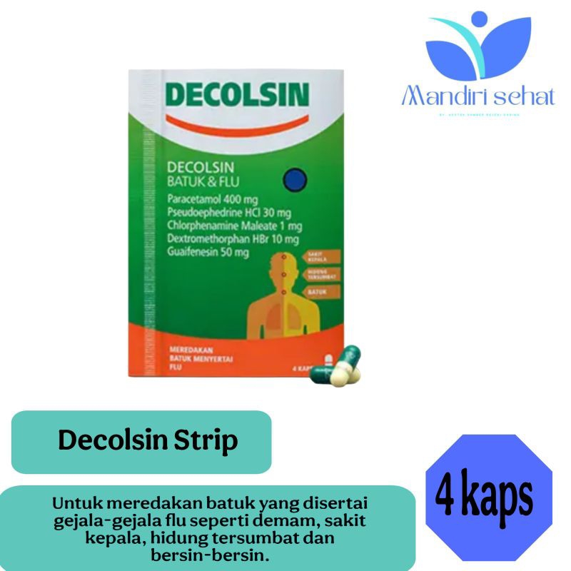 Jual Decolsin Strip 4 Kapsul - hidung tersumbat, bersin-bersin, batuk ...