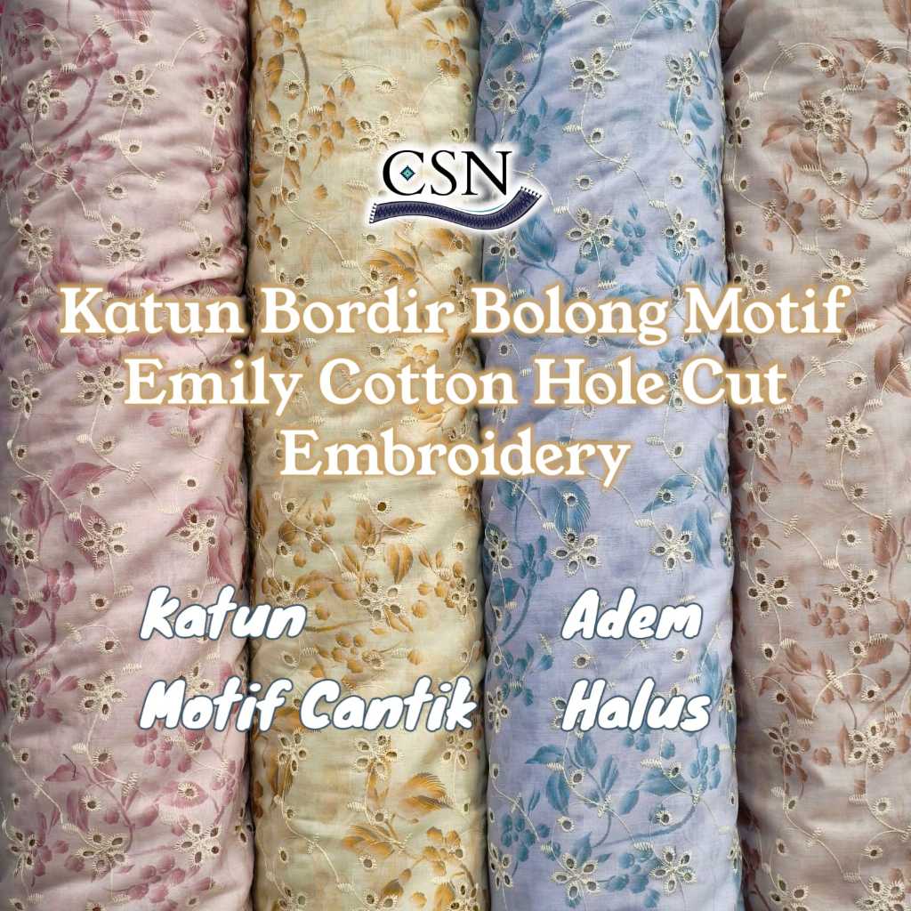 Jual Kain Katun Bordir Bolong Motif Meteran / Katbol Motif Bunga ...