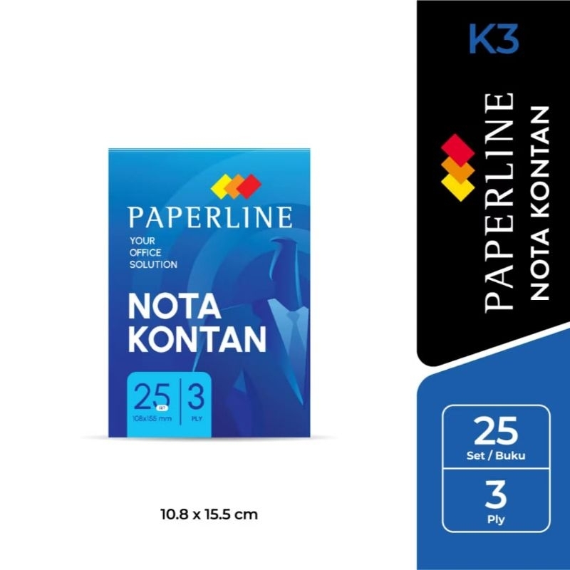 Jual Nota Kontan Kecil 3 Ply/Rangkap 3 Paperline (Pak 10 Pcs) | Shopee ...