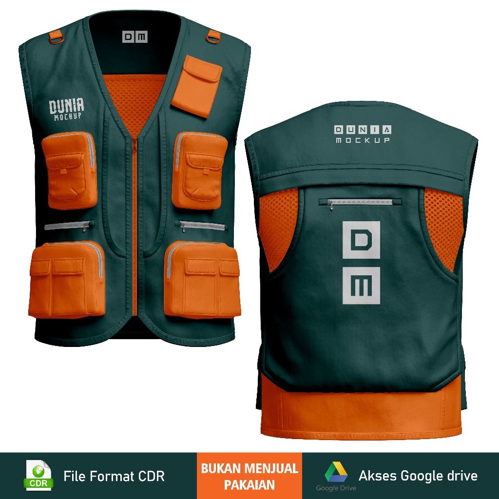 Jual Mockup Desain Jaket Rompi - Corel DRAW | Shopee Indonesia
