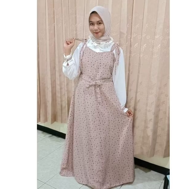 Jual GAMIS OVERALL HAGIA DRESS CRINKLE SNOWSHEER ALL SIZE MOTIF FLORAL ...