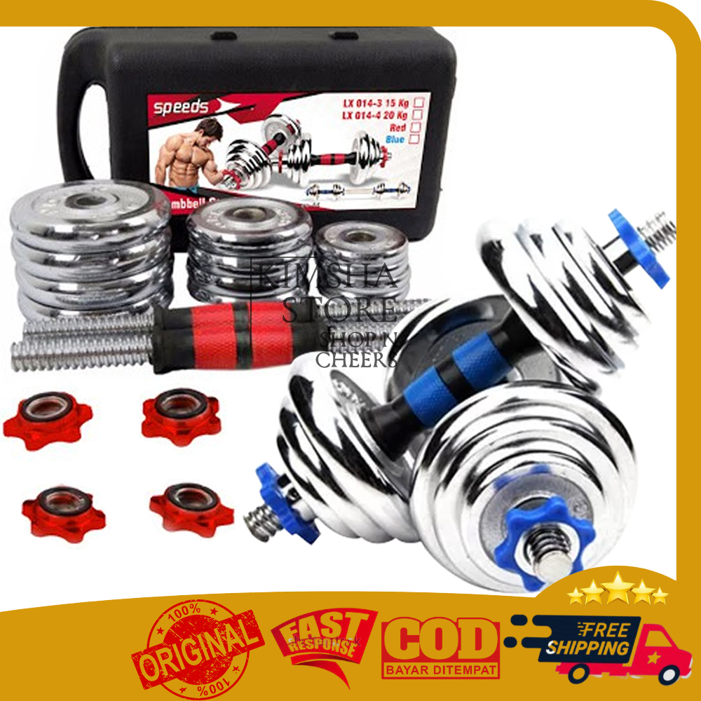 Jual Barbel Speeds 20kg Dumbell Box Set Tiang Plate Alat Angkat Beban Dumbbell Hand Weight ...