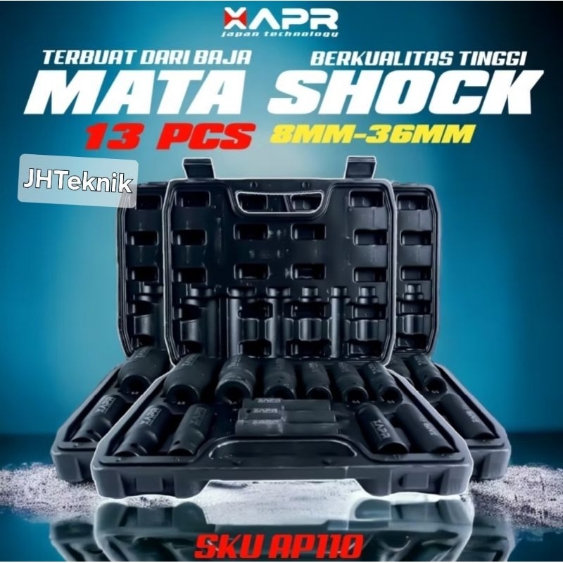 Jual JHTeknik APR AP110 Mata Sock 13 Pcs 8mm/Socket Deep Sock Impact ...