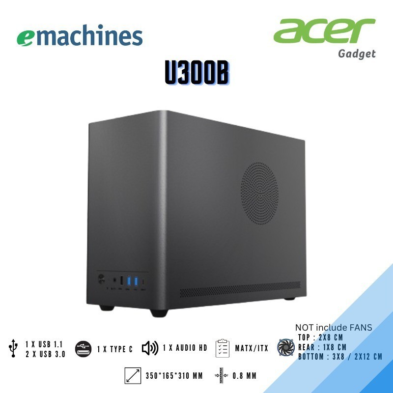 Jual eMachines Casing Gaming / PC Case MATX U300 | Shopee Indonesia