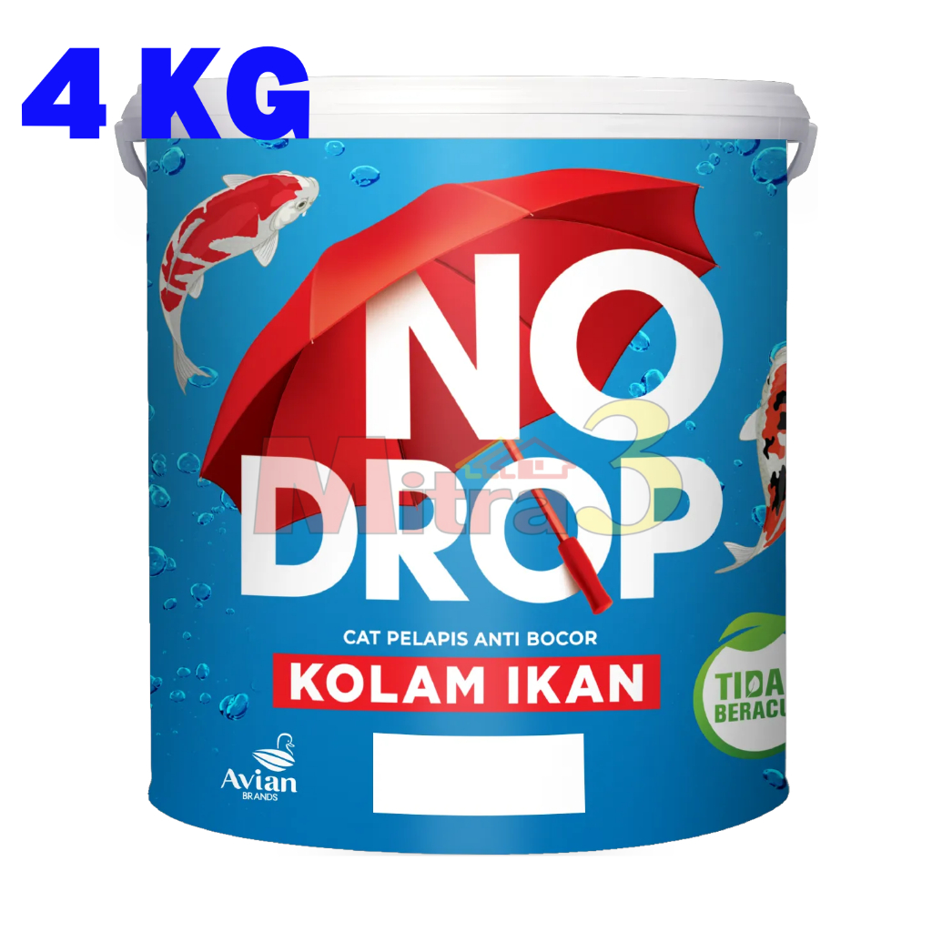 Jual No Drop Cat Pelapis Anti Bocor Kolam Ikan / Cat Tembok Kolam Ikan Waterproof 4 KG Galon ...