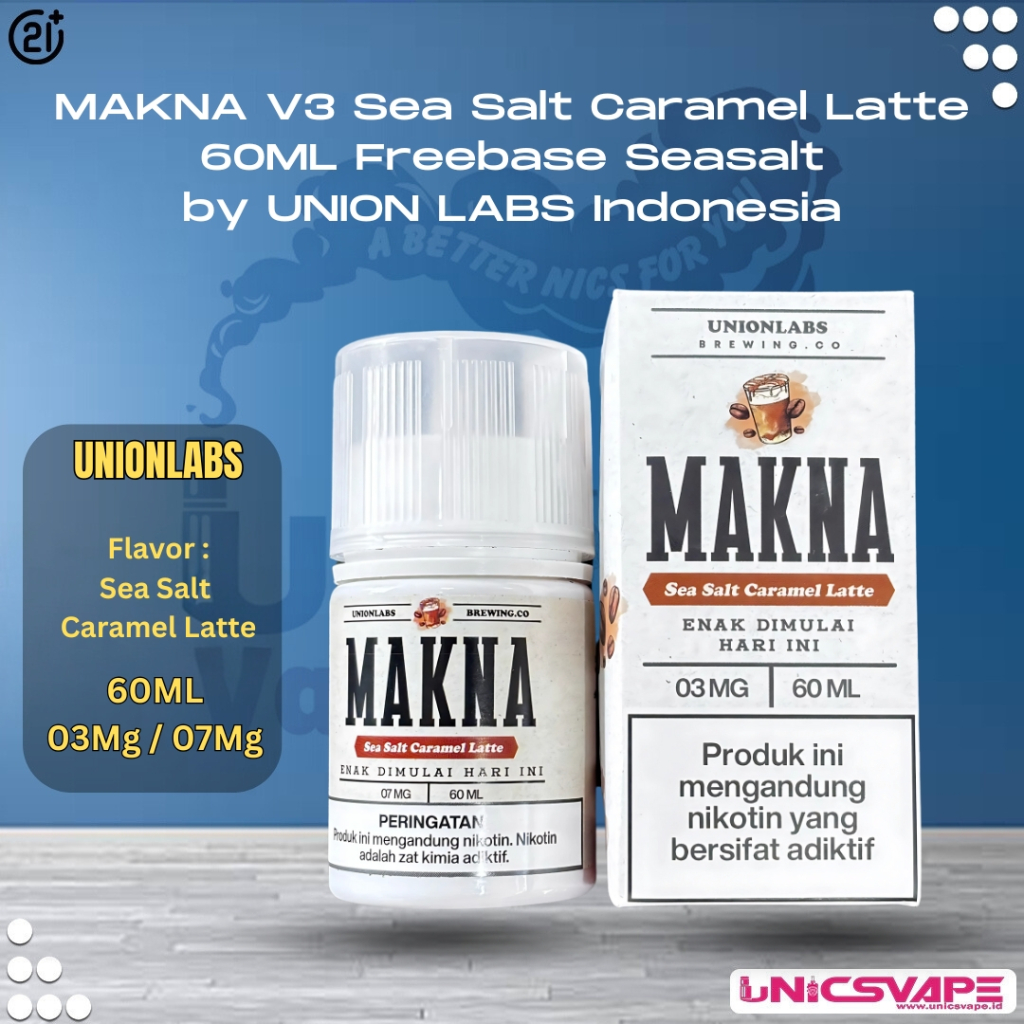 Jual MAKNA V3 Sea Salt Caramel Latte 60ML Freebase Seasalt by UNION ...
