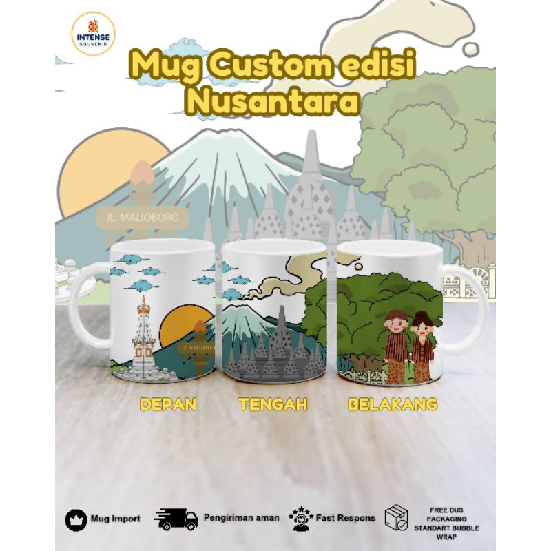 Jual Mug Gelas Custom Oleh Oleh Jakarta Bali Yogyakarta | Gift Souvenir ...