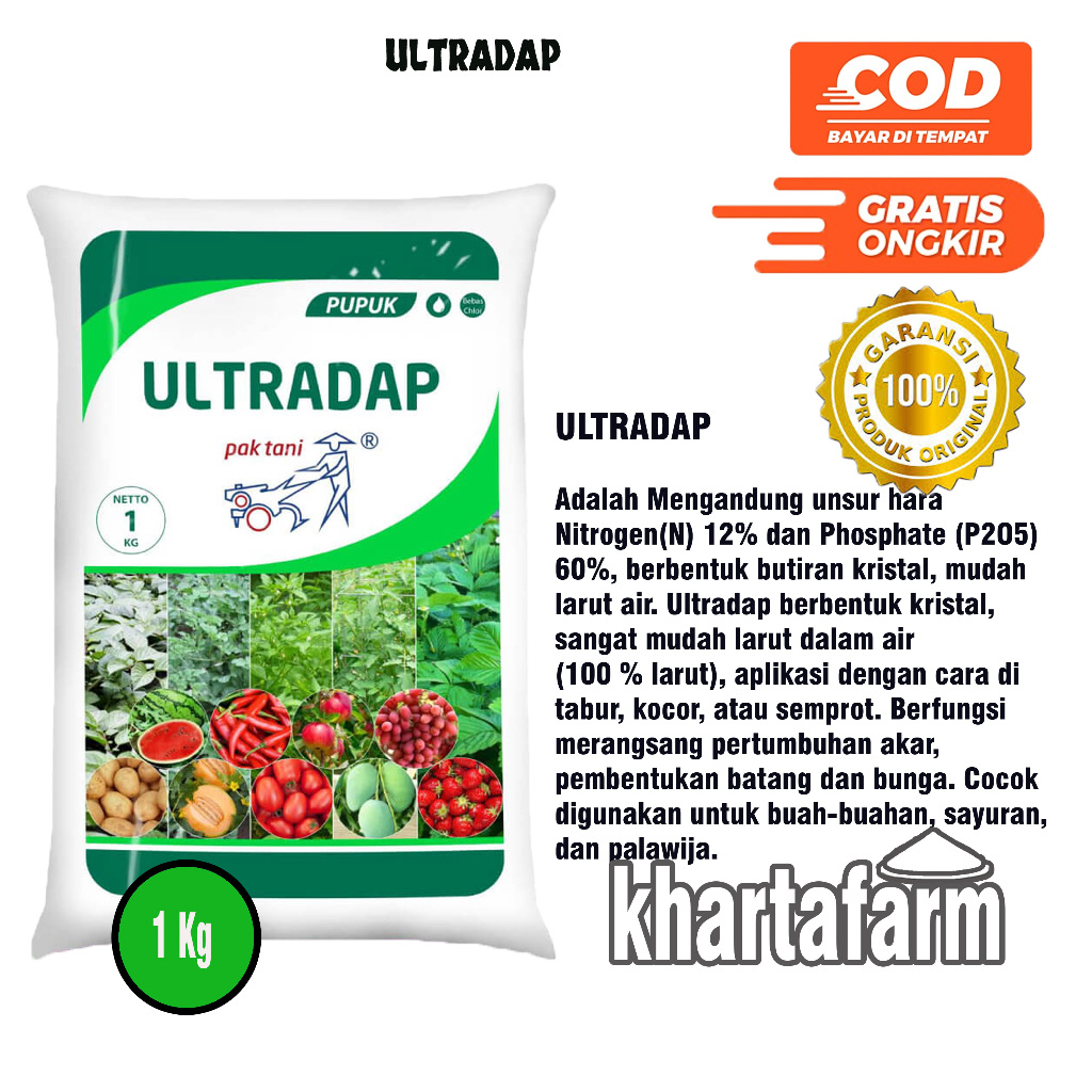 Jual PUPUK ULTRADAP PAK TANI KEMASAN PABRIK 1 KG ORIGINAL | pupuk ...