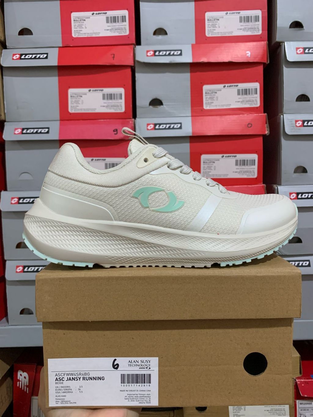 Jual Astec Jansy Running Beige Women Shoes Original | Shopee Indonesia