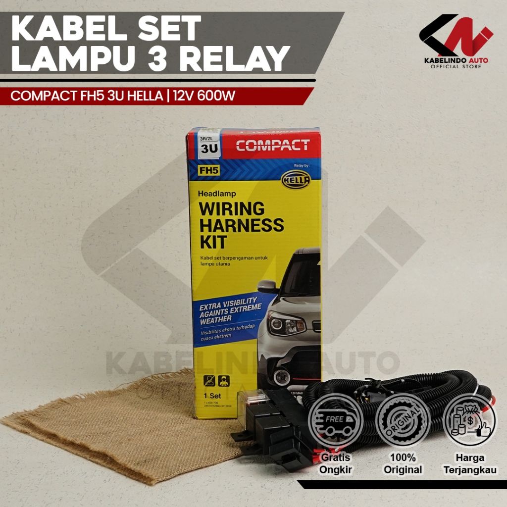 Jual 【COMPACT】Kabel Relay Set Lampu H4 Mobil COMPACT HELLA FH5 New 3 ...