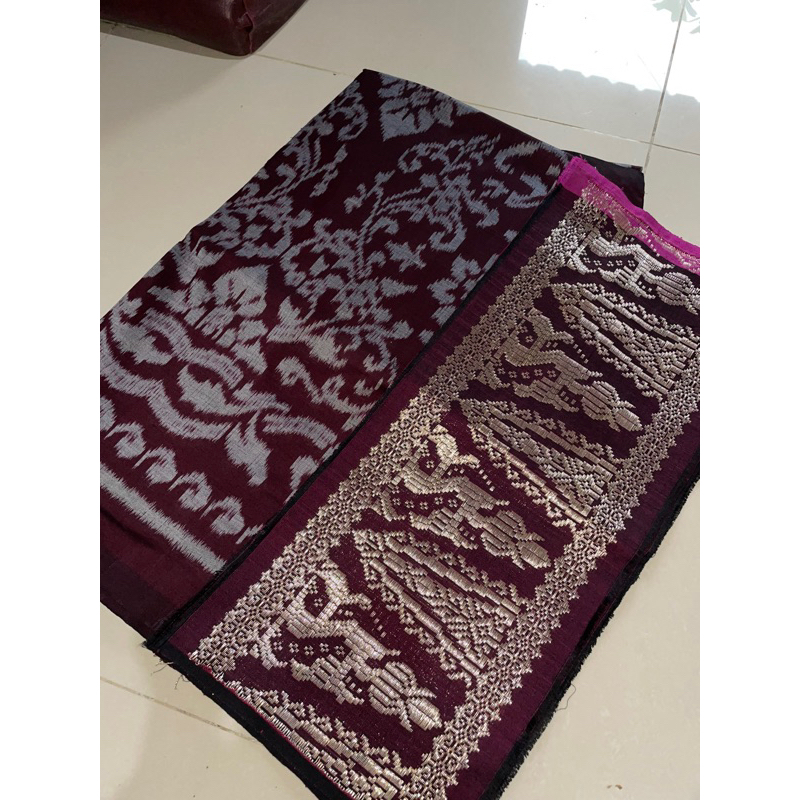 Jual Kain tenun endek dengan tumpal songket ASLI (BUKAN BORDIR ...