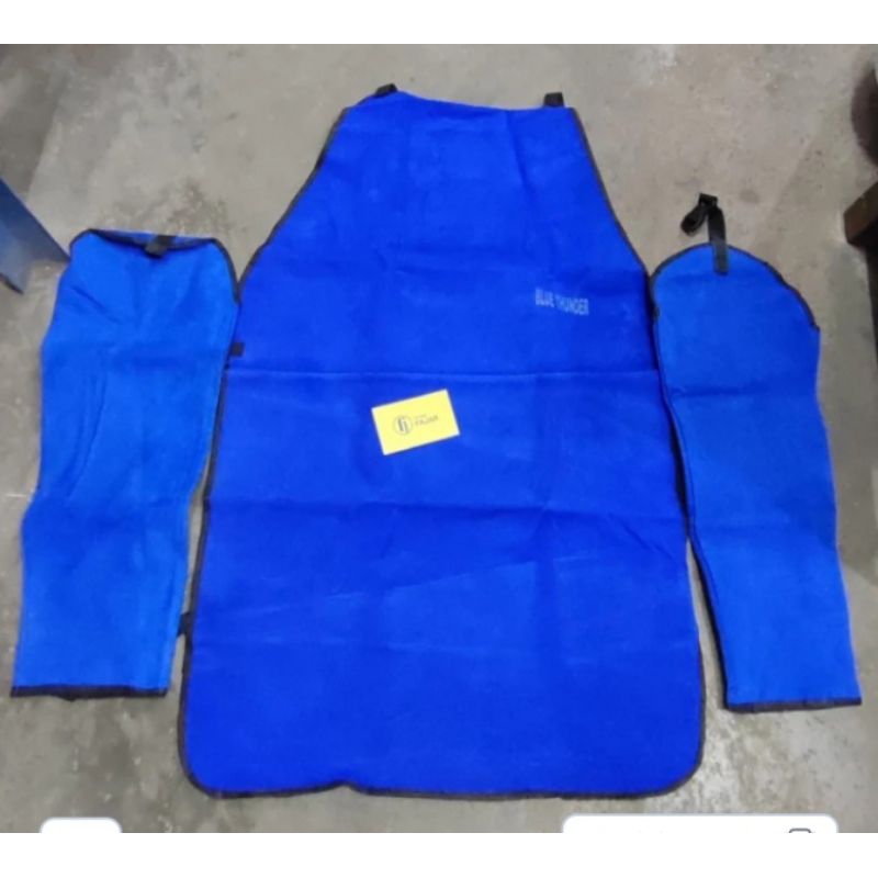 Jual Apron baju jubah celemek las kulit tebal safety welding dada ...