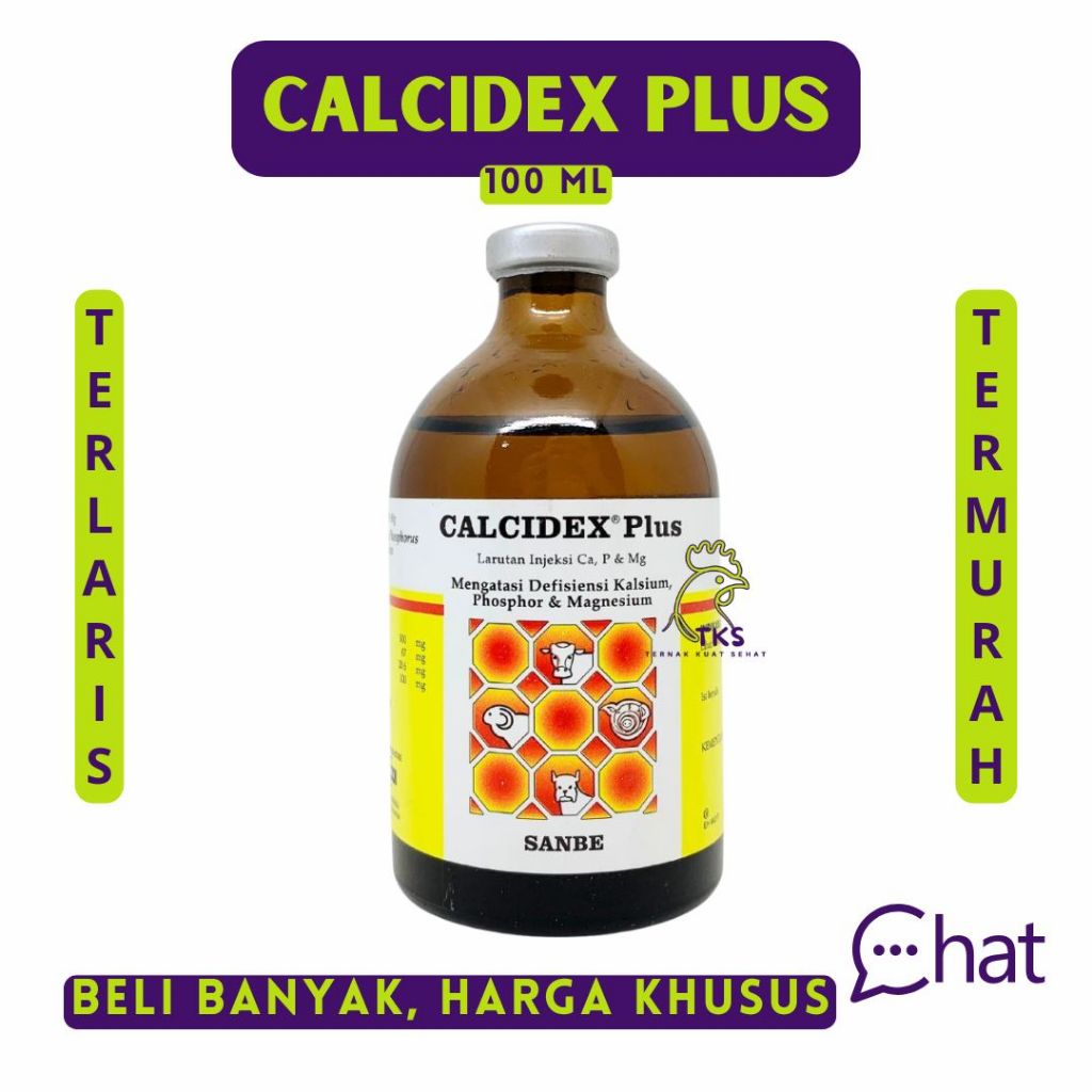 Jual CALCIDEX PLUS Injeksi 100 ml Obat Sapi Kambing Lumpuh Injeksi ...