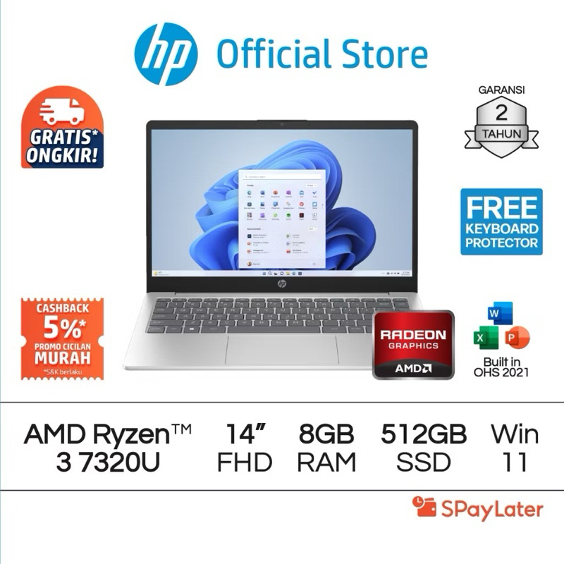 Jual Laptop HP AMD Ryzen 3 Radeon 8GB RAM 512GB SSD Gold / Silver ...
