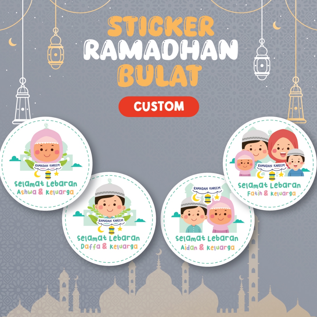 Jual Stiker Ramadhan Custom bulat stiker, Stiker Hampers, Hadiah ...
