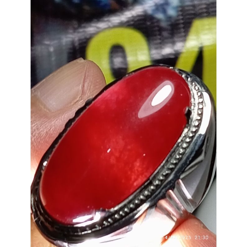 Jual Cincin Mata Batu Giok Merah Taiwan Big Size Premium (Kolektor Item ...