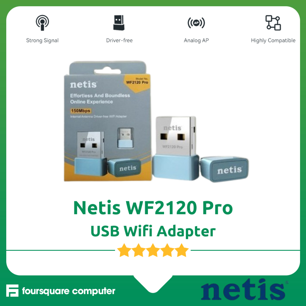 Jual Netis WF2120 Pro Nano USB Adapter Wifi Receiver 150Mbps Drive-Free | Shopee Indonesia