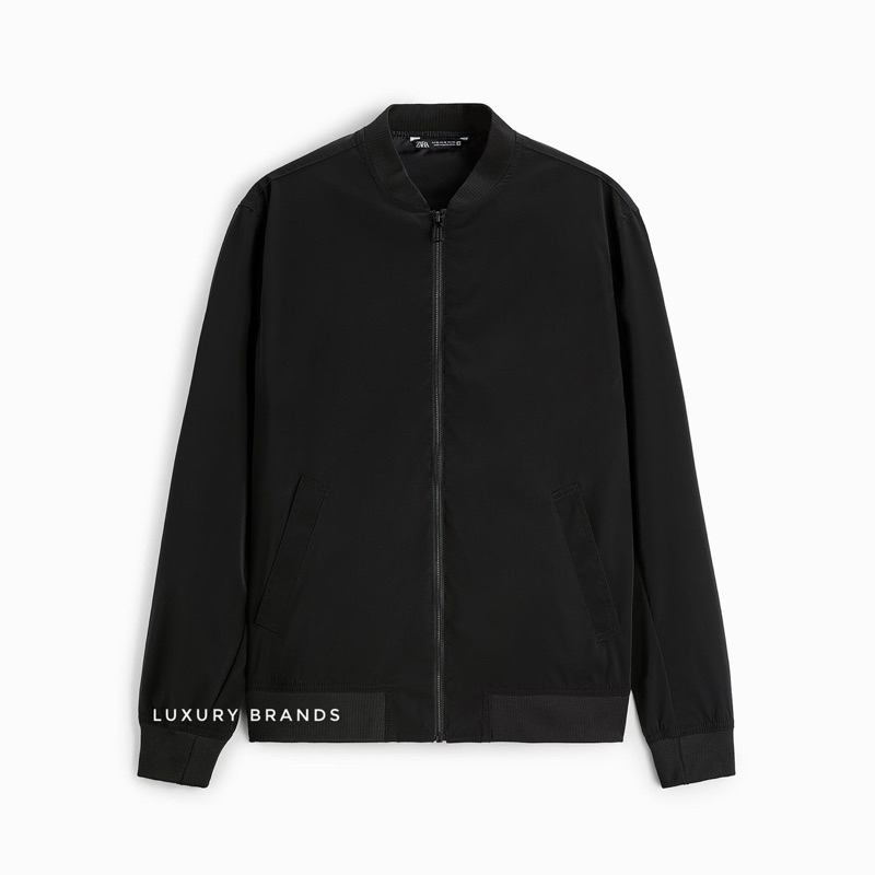 Jual Jaket Bomber ZARA Man Original Basic Bomber Jacket Black | Shopee Indonesia