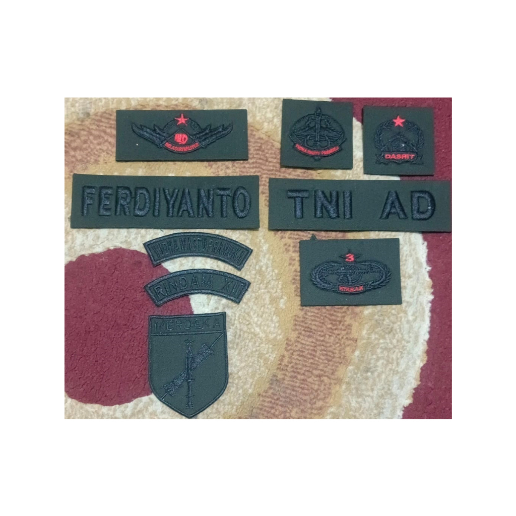Jual BORDIR PAPAN NAMA TNI MALVINAS/HIJAU TNI PROSES CEPAT BIASA,PERKERAS KAIN,PERKERAS MIKA ...