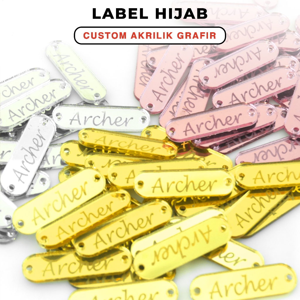 Jual UNTUK GROSIR LABEL BRAND HIJAB JILBAB CUSTOM GOLD ROSEGOLD SILVER ...
