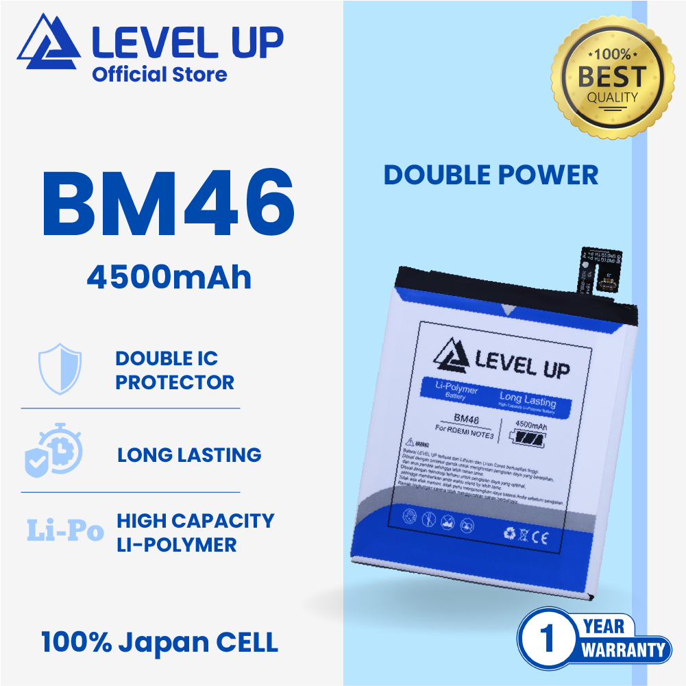 Jual LEVEL UP Baterai Xiaomi Redmi Note 3 - Note 3 Pro BM46 Double ...
