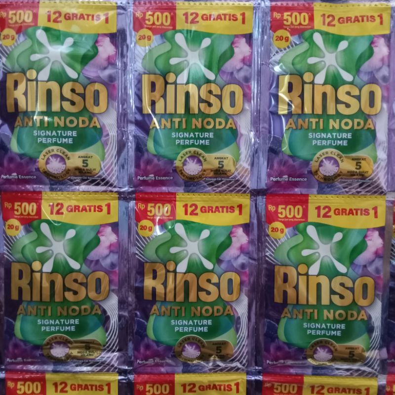 Jual 78 SACHET RINSO CAIR ANTI NODA SIGNATURE PERFUME 500 UNGU PERFUME ...