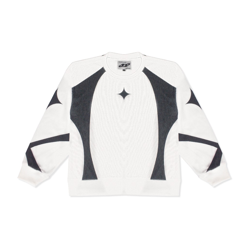 Jual LOOP White Cyber Grid – Sweater Rajut Waffle Longsleeve Oversize ...
