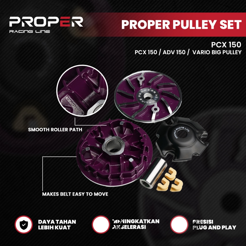 Jual PROPER RACING LINE PULLEY SET PCX 150 ADV 150 VARIO 125 VARIO 150 ...