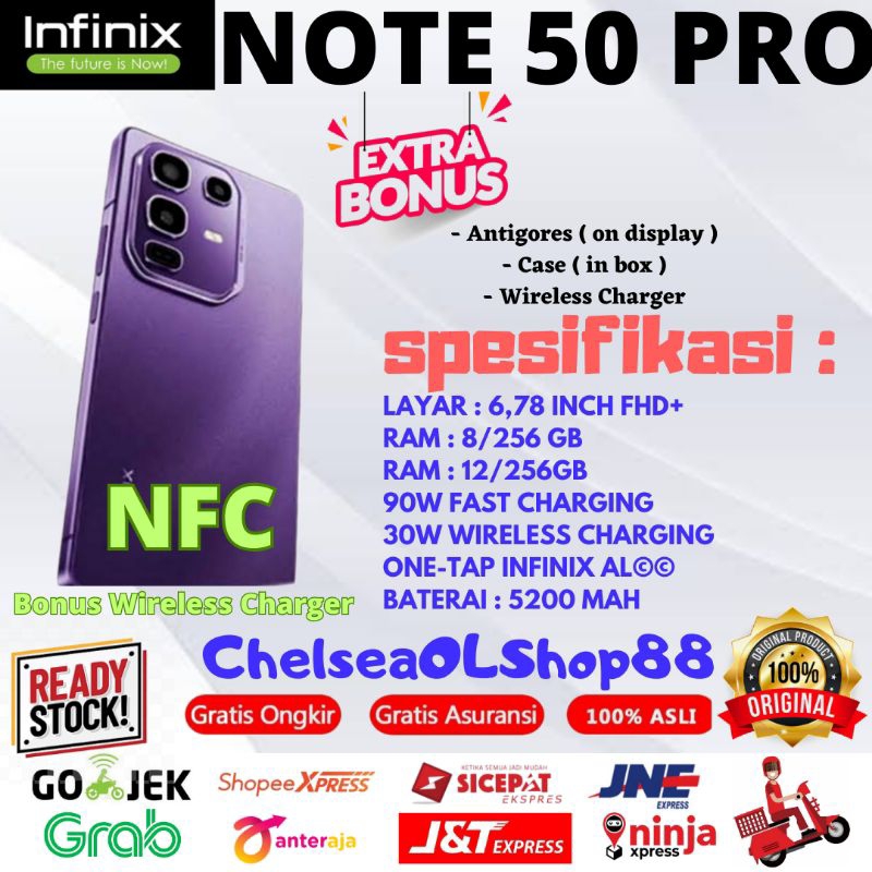 Jual INFINIX NOTE 50 PRO NFC RAM 8/256GB GARANSI RESMI INFINIX INDONESIA | Shopee Indonesia