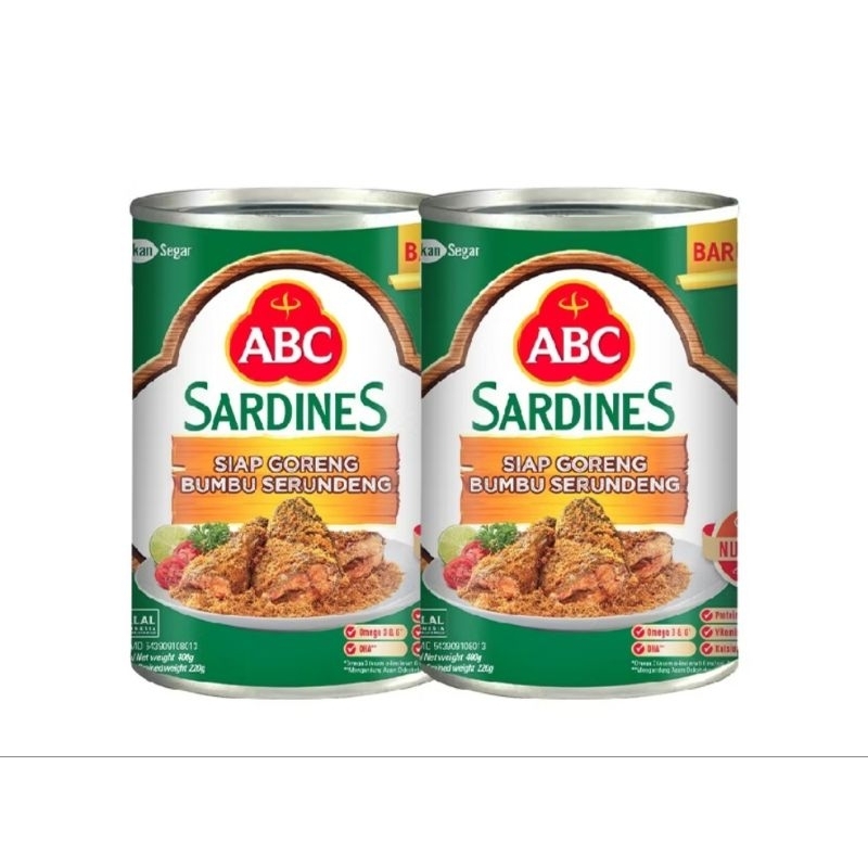 Jual ABC Sardines Siap Goreng Bumbu Serundeng 400g (2 cans) | Shopee Indonesia