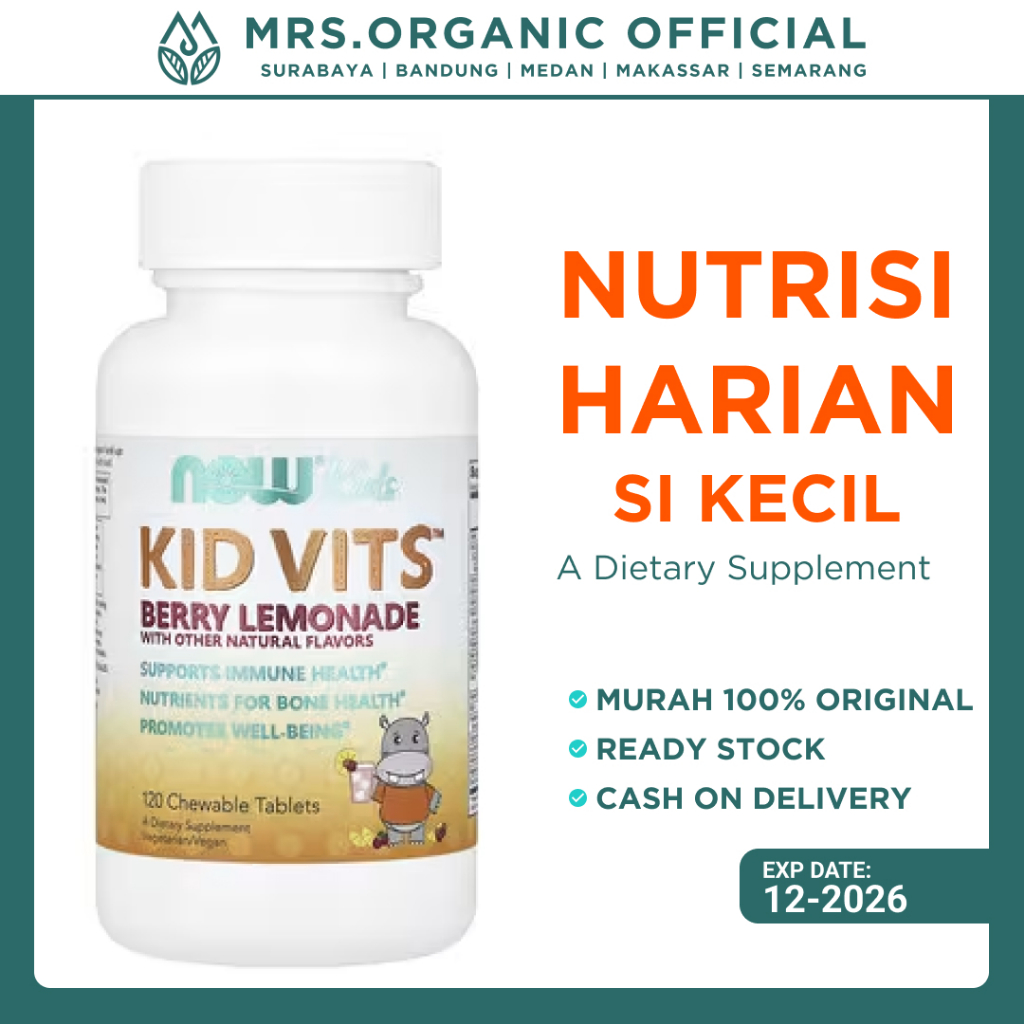 Jual Multivitamin Anak Kid Vits Berry Blast Now Kids 120 Tablet Kunyah - Vitamin Mineral Nutrisi ...