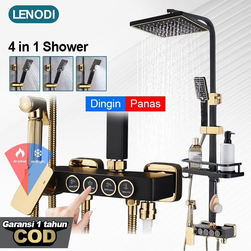 Jual Lenodi Shower 1 Set Panas-Dingin/4 Dalam 1 Shower Kamar Mandi Stainless Full Set Panas ...