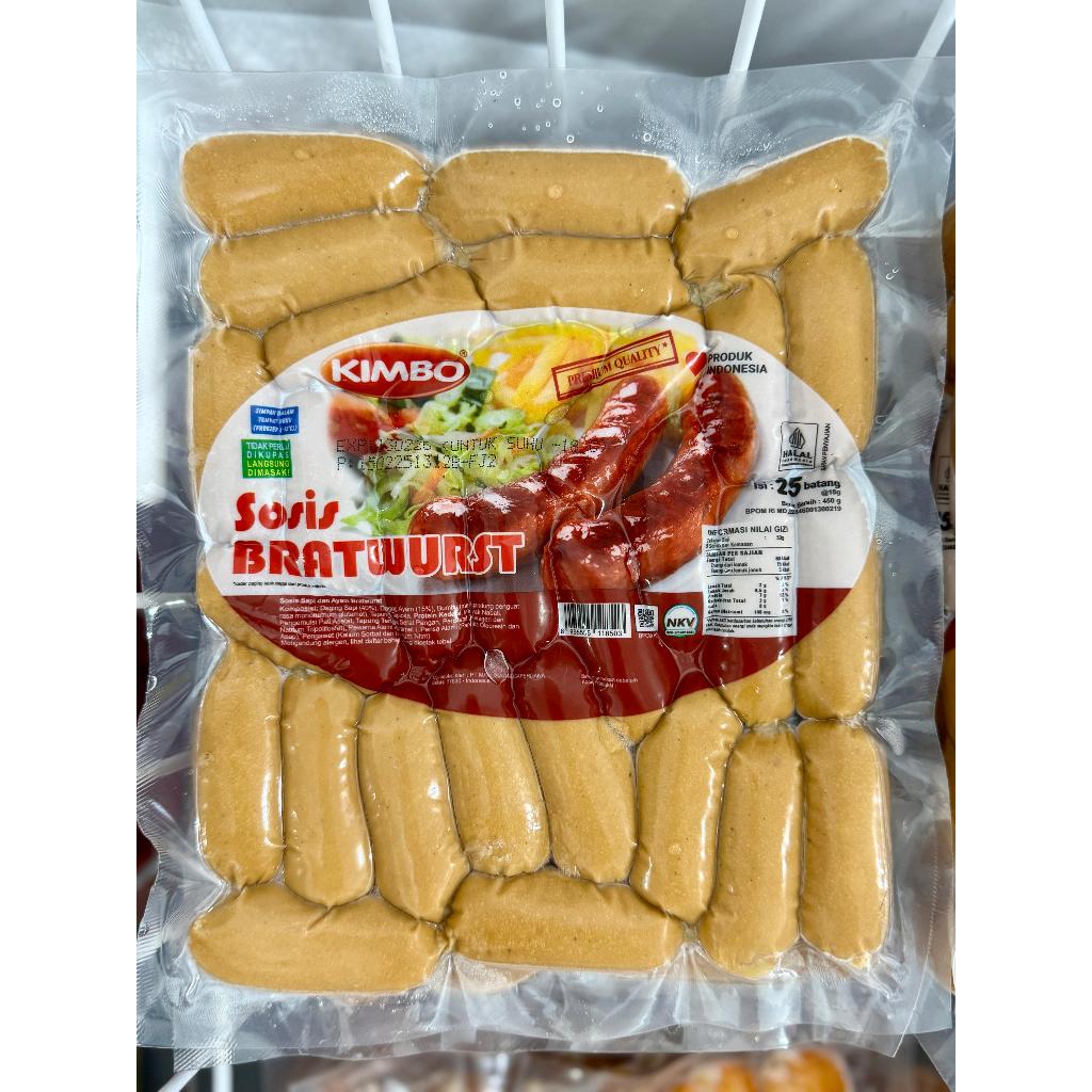 Jual Kimbo Mini Bratwurst isi 25pcs 450gr - Bratwurst Cocktail - Sosis ...