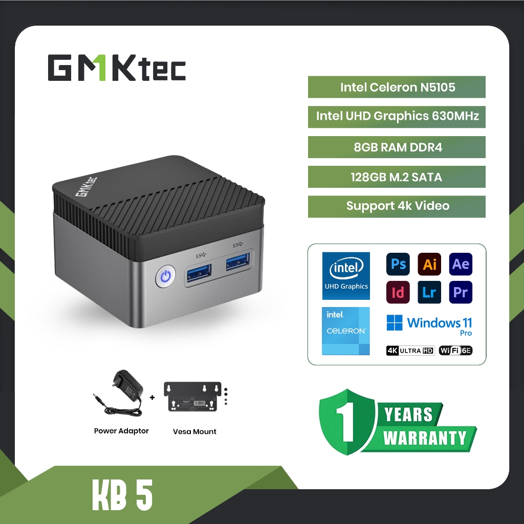 Jual Mini PC Intel Celeron N5105 GMKTEC KB5 8GB RAM DDR4 128 SSD SATA ...