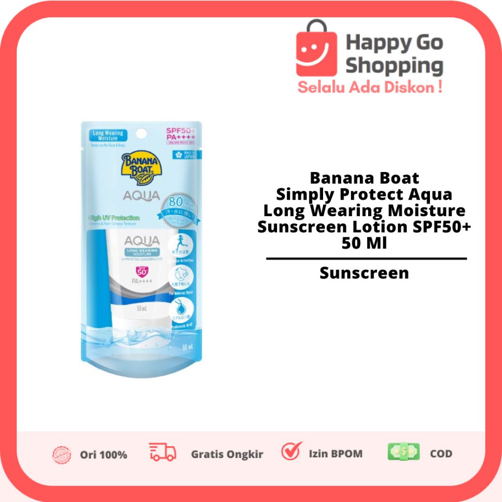 Jual Banana Boat Simply Protect Aqua Long Wearing Moisture Sunscreen Lotion SPF50+ 50 ml ...