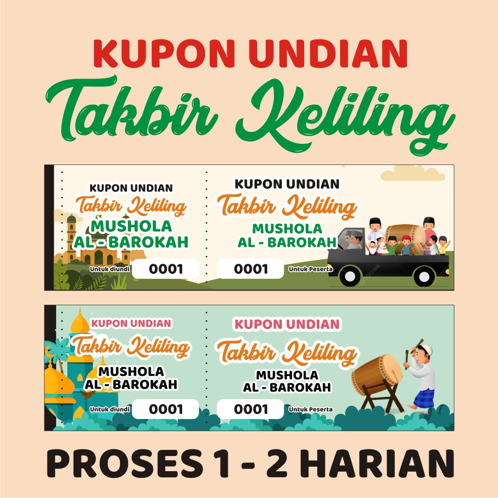 Jual KUPON UNDIAN TAKBIR KELILING IDUL FITRI IDUL ADHA PROSES CEPAT HARGA TERJANGKAU | Shopee ...