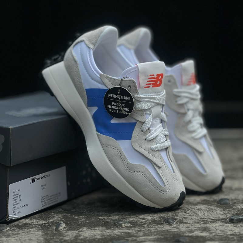 Jual New Balance 327 White With Bright Lapis Original Resmi NB 327 ...
